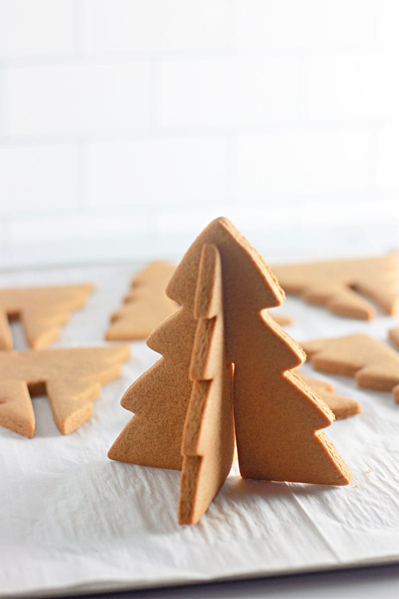3D Gingerbread Christmas Tree Cookies - JCP Eats