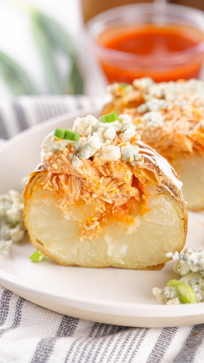 Buffalo Chicken Baked Potatoes - JCP Eats